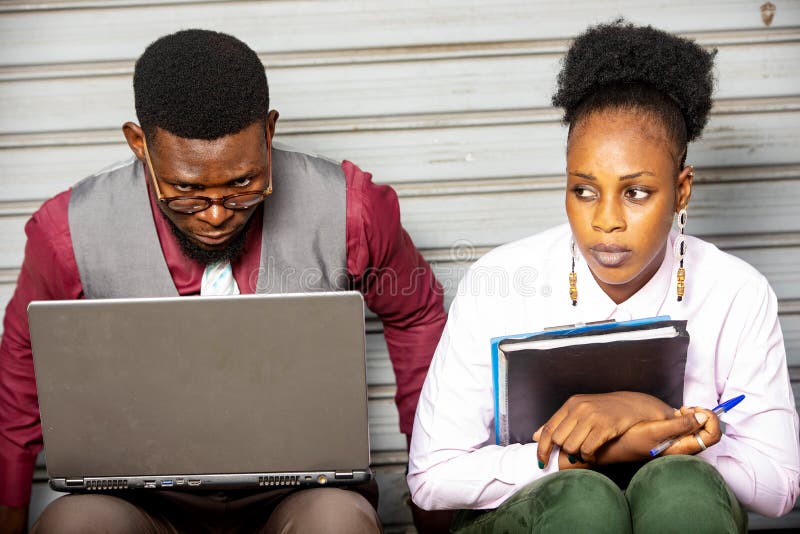 Two Young African Businessmen Work in a Team Stock Photo - Image of ...