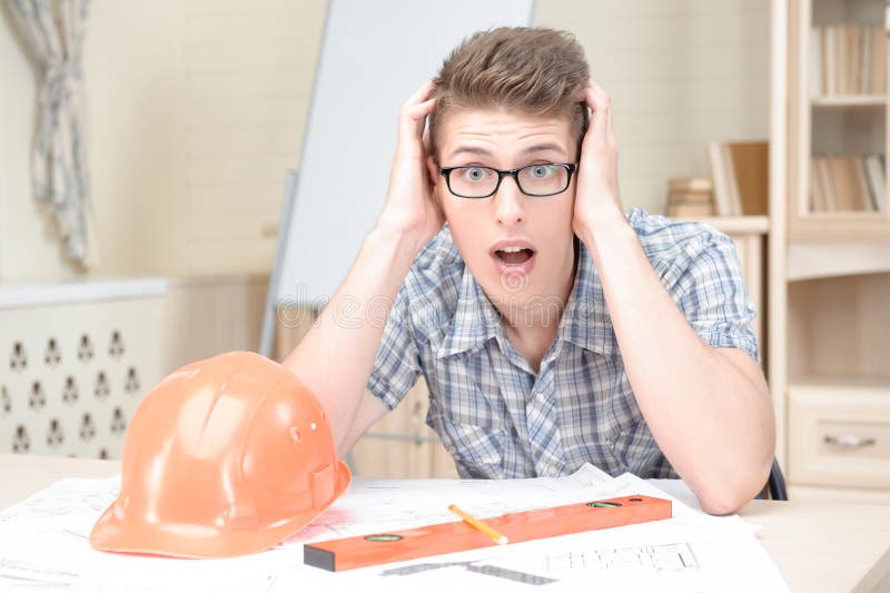 Two Young Architectures Working at Projective Stock Image - Image of ...