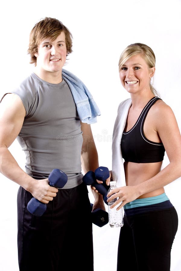 Two young athletic people stock photo. Image of sweat - 7364256