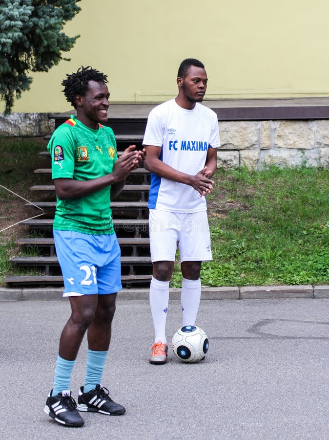 Two Young Black Man with the Ball. Editorial Photography - Image of ...