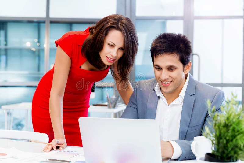 Two Young Business Collegue in Office Stock Image - Image of business ...