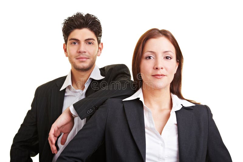Two young business people stock photo. Image of cutout - 19113808