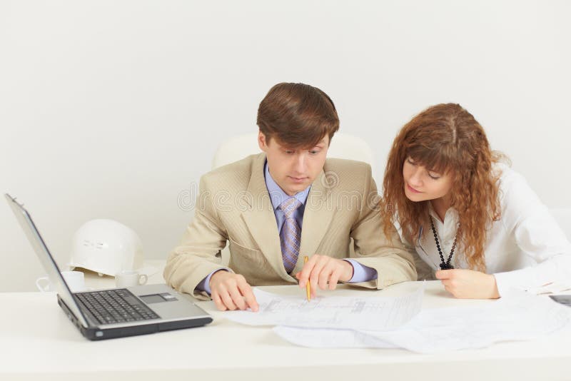 Two Young Businessmen Work with Documents Stock Image - Image of fine ...