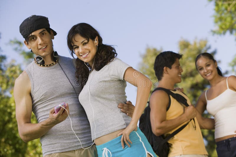 Two Young Couples Outdoors. Picture Image: 13584093