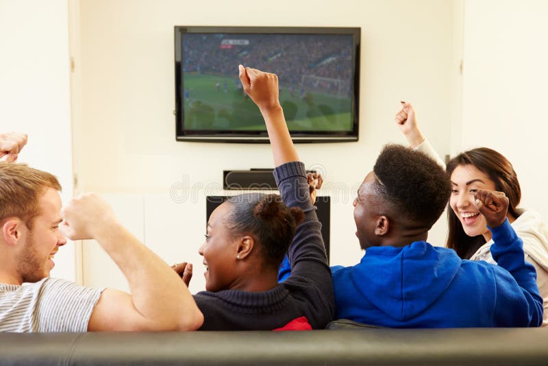 Young Boy Watching Television at Home Stock Photo - Image of camera ...