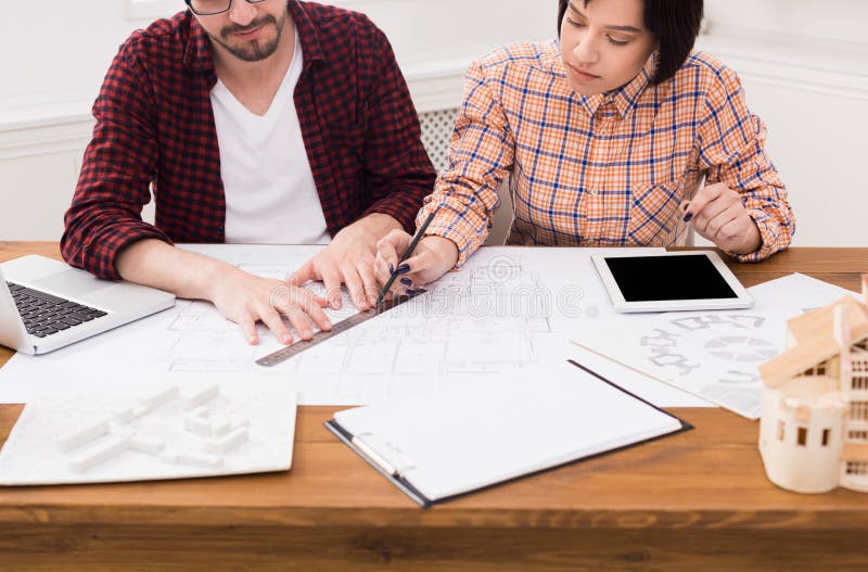Two Young Designers Working on Project Together. Stock Photo - Image of ...