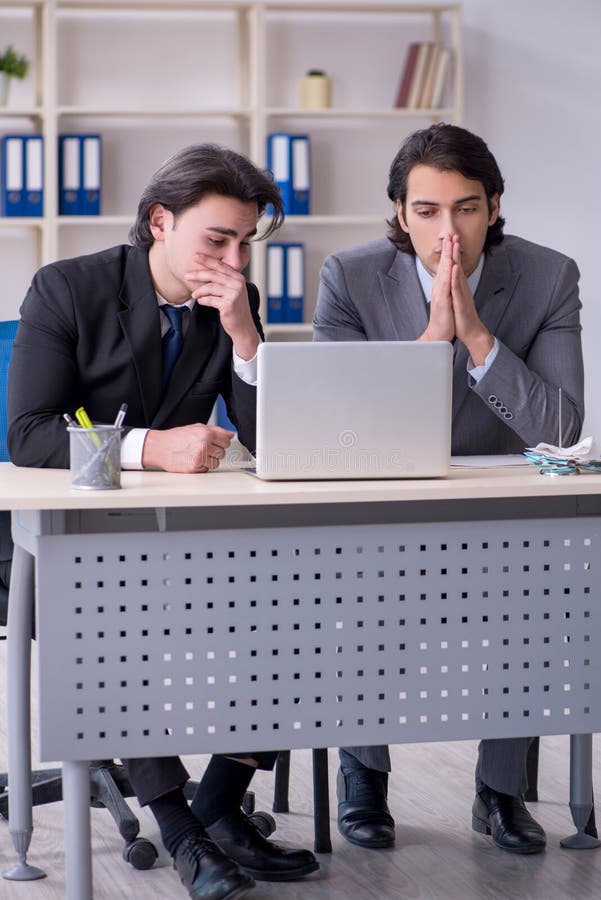 Two Young Employees Working in the Office Stock Photo - Image of busy ...