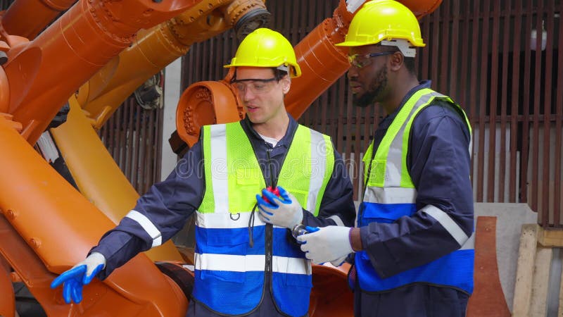 Robot Arms in Factory Maneuvering Solar Panels, 3D Rendering Close Up ...