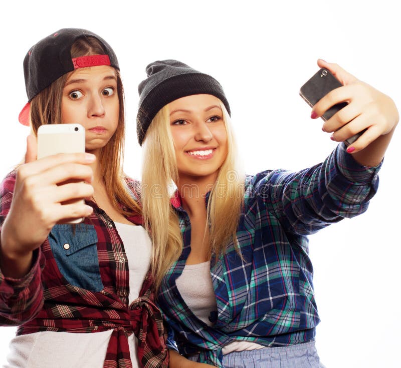 Two young funny women stock photo. Image of people, female - 65626468