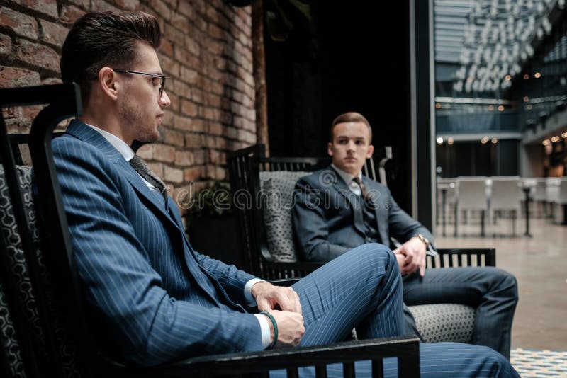 Two Young Gentleman Having Conversation Stock Image - Image of ...