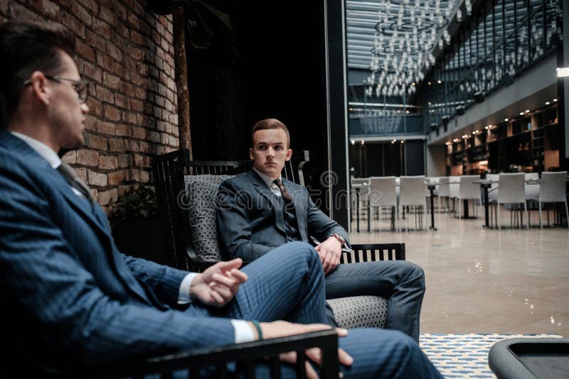 Two Young Gentleman Having Conversation Stock Image - Image of elite ...