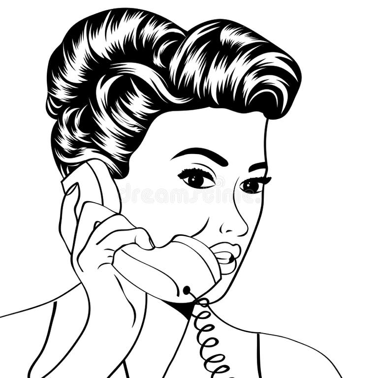 Two Young Girlfriends Talking, Comic Art Illustration Stock Vector ...