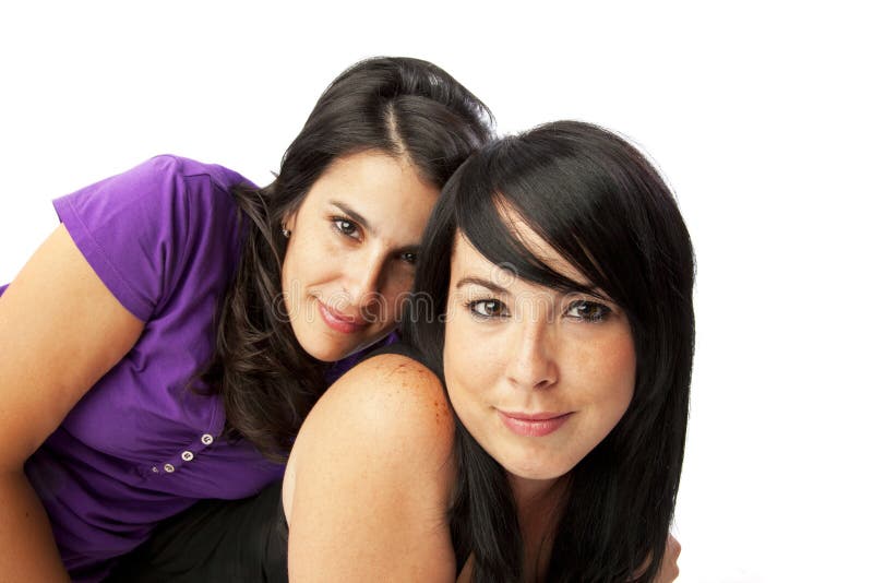 Two Young Girls stock photo. Image of sisters, confident - 21608246