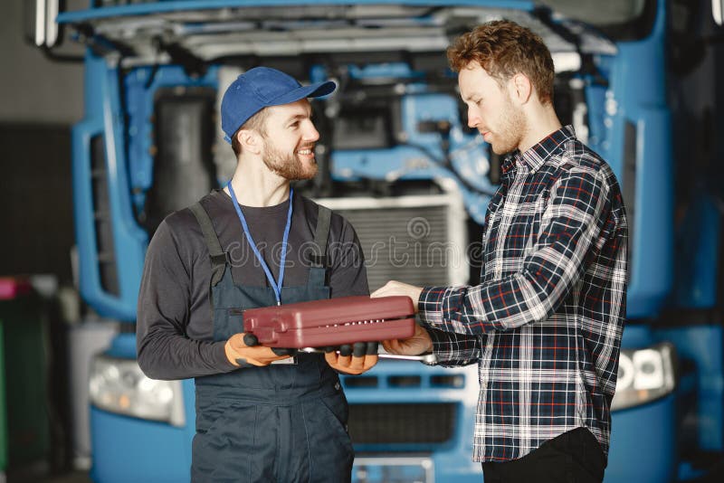 Two Young Guys Near Truck with Tools Stock Image - Image of repairman ...