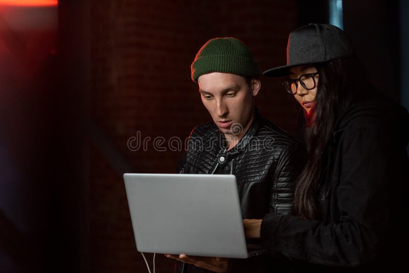 Two hackers stock image. Image of businesspeople, computer - 10727135