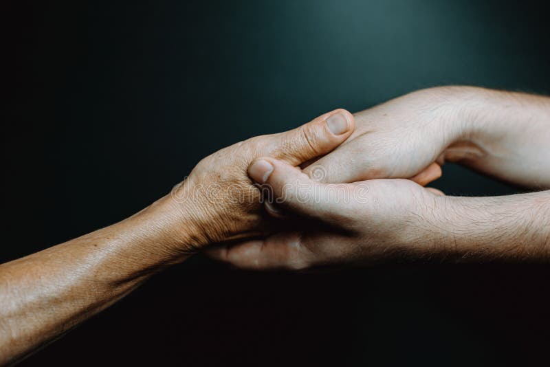 Two Young Hands Caressing Hands of an Old Woman Stock Image - Image of ...