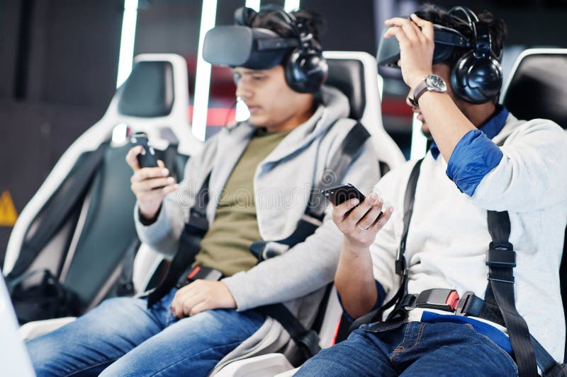 Virtual reality simulator stock image. Image of player - 228869441