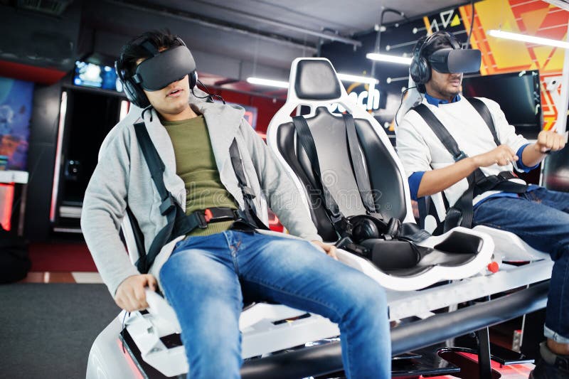 Virtual reality simulator stock photo. Image of positive - 228869294