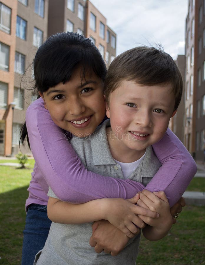 Two Young Kids happy. stock photo. Image of love, kids - 88343394