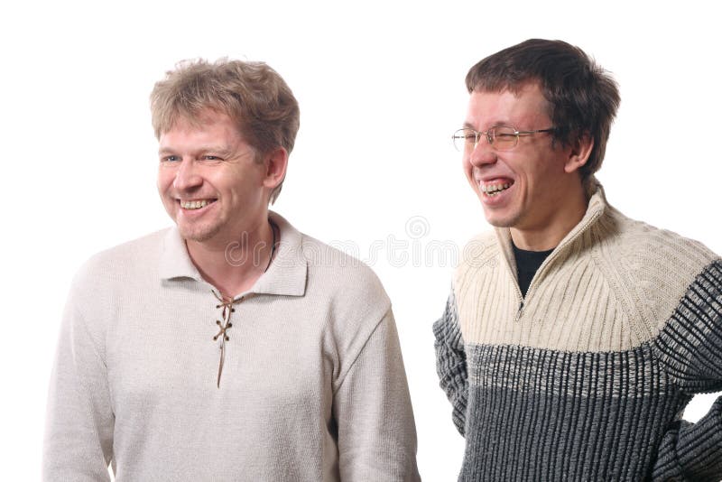Two young men laughing stock photo. Image of male, expressive - 2490634