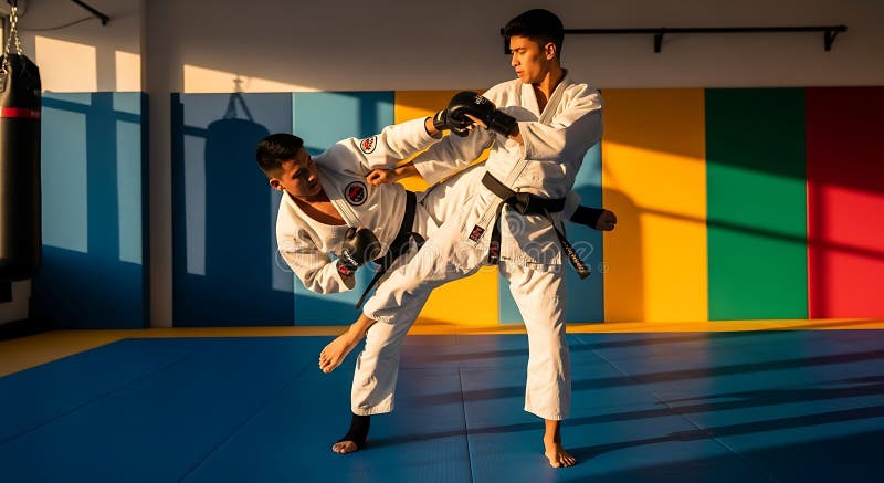 Karate Sparring Practice stock illustration. Illustration of agility ...