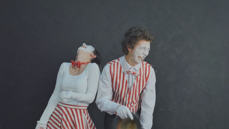 Two young mime laugh stock photo. Image of conceptual - 79465268