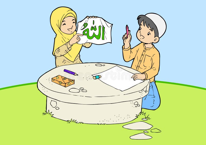 Muslim Girl Writing Stock Illustrations – 59 Muslim Girl Writing Stock ...