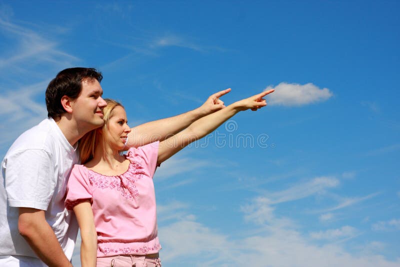 Two Young People Pointing Fingers Stock Photo - Image of young, spring ...