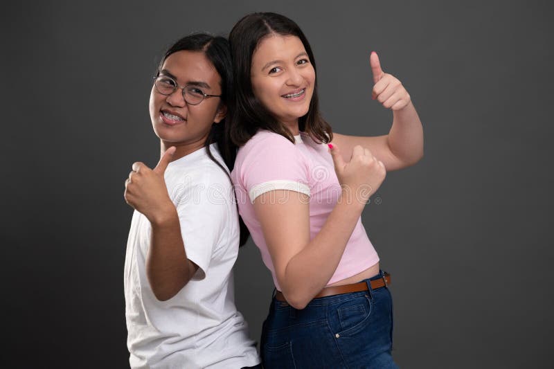 Two Young People with Teeth Brackets Stock Photo - Image of youth ...