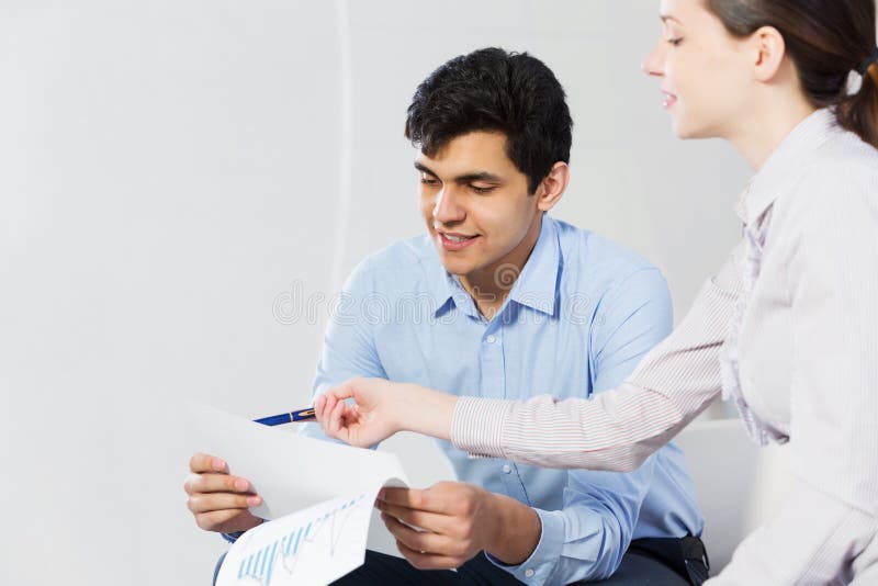Two Young People Working As Partners Stock Photo - Image of teen ...