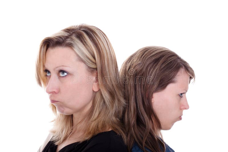 Two Young Pretty Pouting Woman Stock Photo - Image of eyes, brown: 24225686