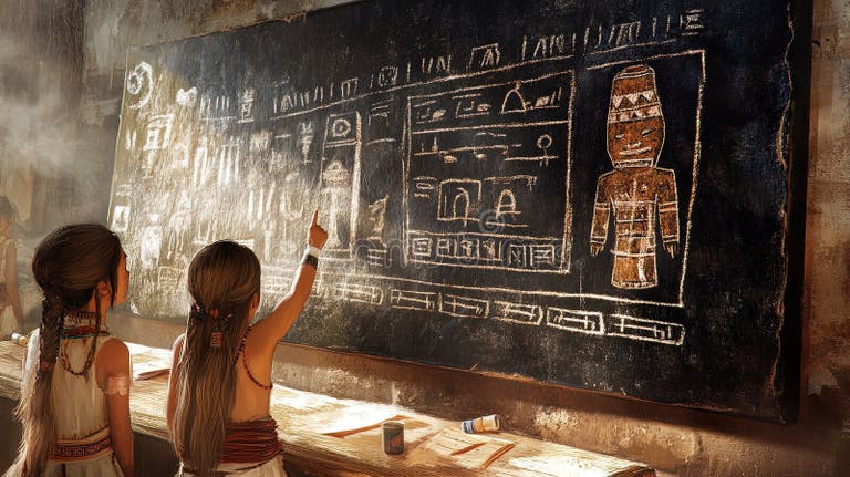 Students Learning Ancient Civilization and Hieroglyphics in School ...