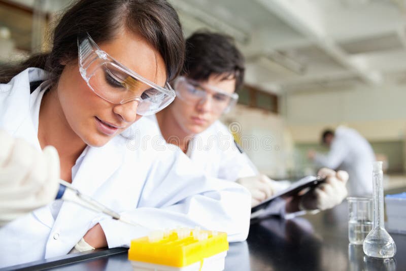 Two Young Scientists Making an Experiment Stock Photo - Image of ...