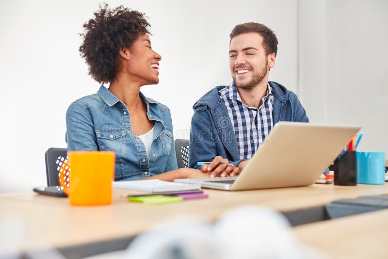 Students Have Fun in the Computer Workshop Stock Photo - Image of ...