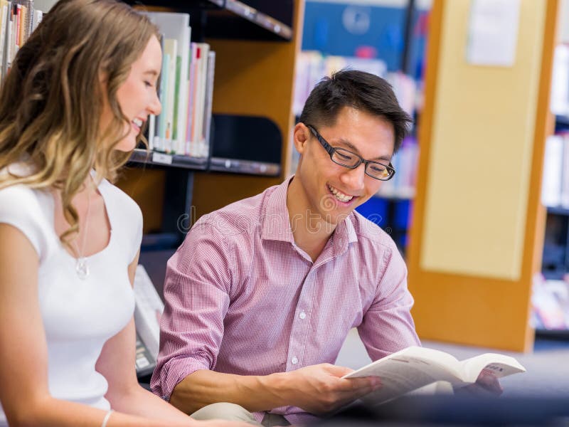 Two Young Students at the Library Stock Image - Image of research ...