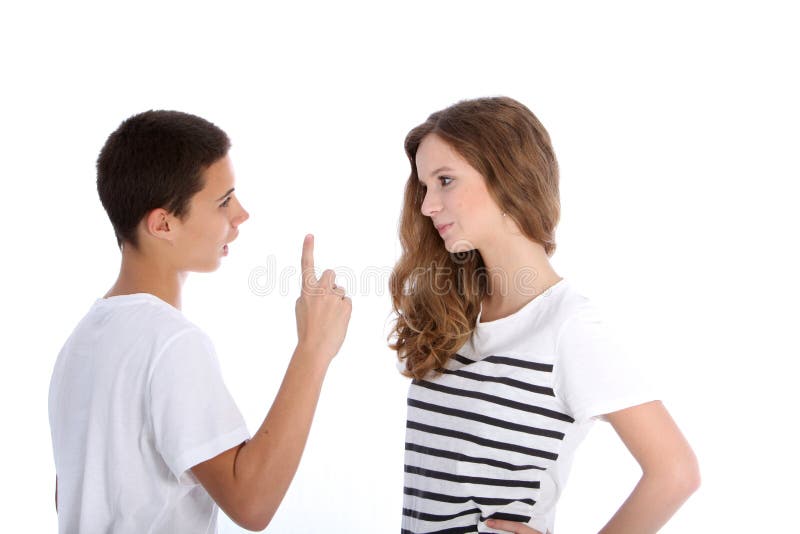 Two Young Teenagers Arguing Stock Image - Image of argumentative ...