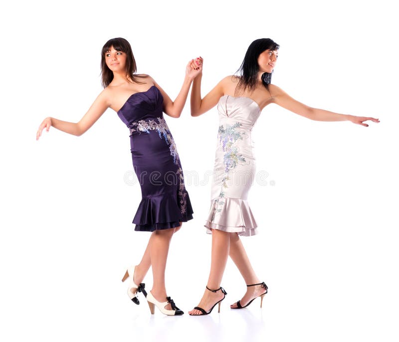 Two young women dancing stock photo. Image of hands, standing - 10824996