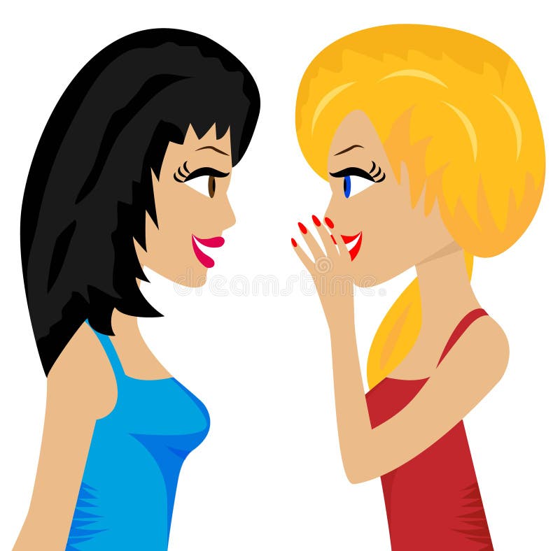Two Young Women of Friend Smiling Speak Stock Vector - Illustration of ...