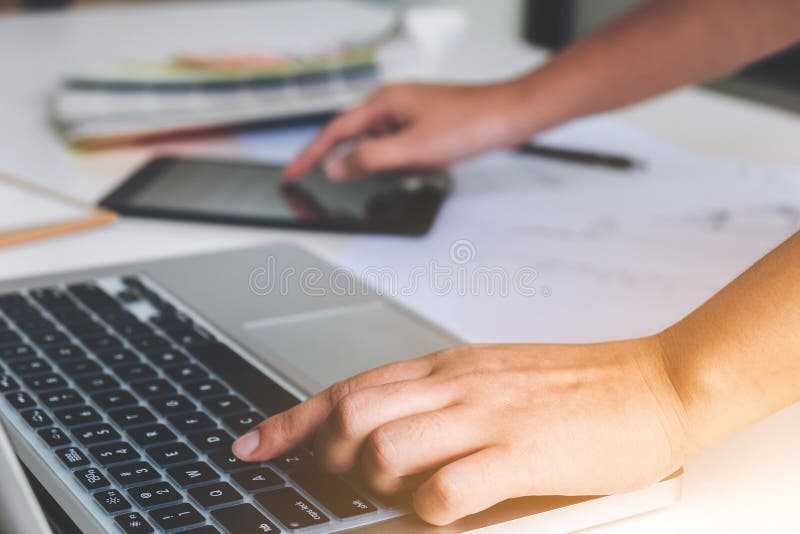 Two Young Women Interior Design or Graphic Designer Working on P Stock ...