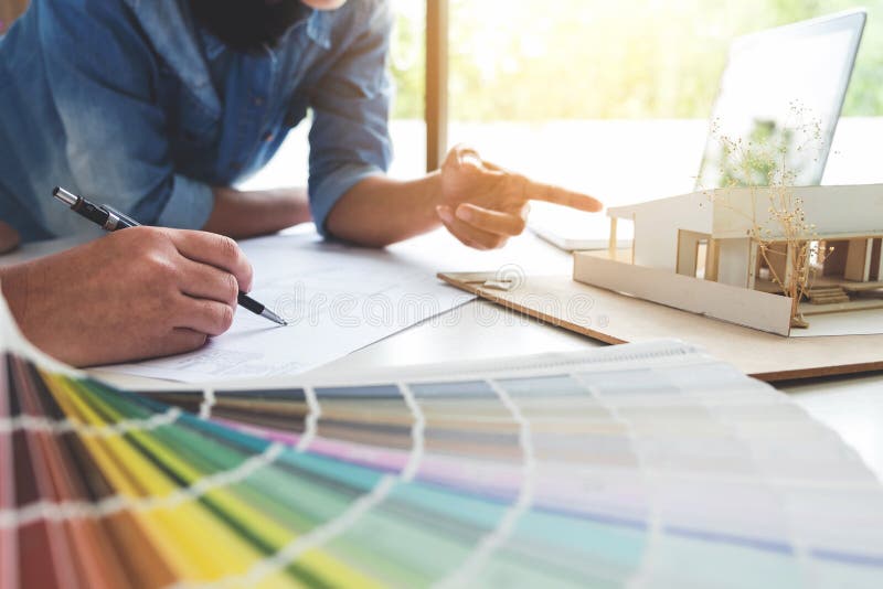 Two Young Women Interior Design or Graphic Designer Working on P Stock ...