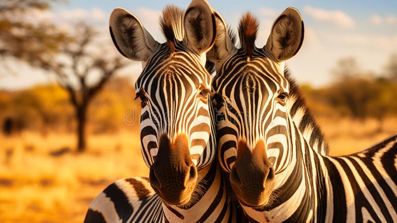 Two wild zebras stock illustration. Illustration of herd - 299233985