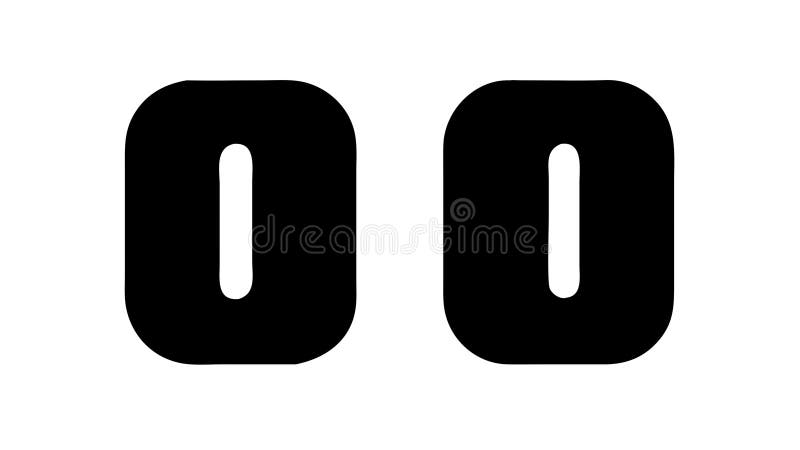 Two Zeros or Double Zero Icon for Numbers Counting , Vector Design ...