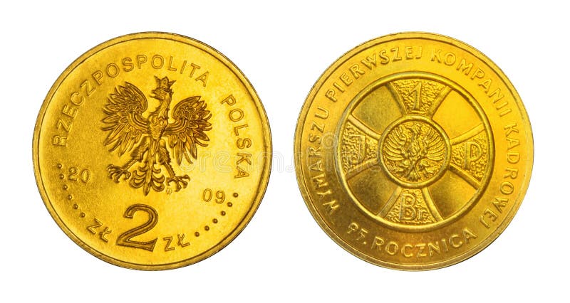 Two Zloties Anniversary Coin Stock Image - Image of metal, money: 28766287