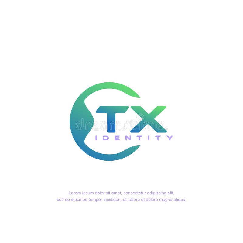 TX Initial Letter Circular Line Logo Template Vector with Gradient ...