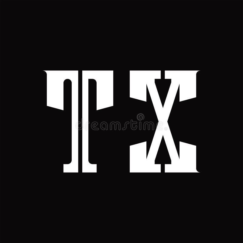 TX Logo Monogram with Middle Slice Design Template Stock Vector ...