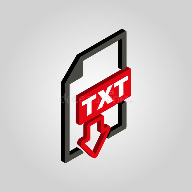 The TXT Icon.3D Isometric. Text File Format Symbol Stock Vector ...