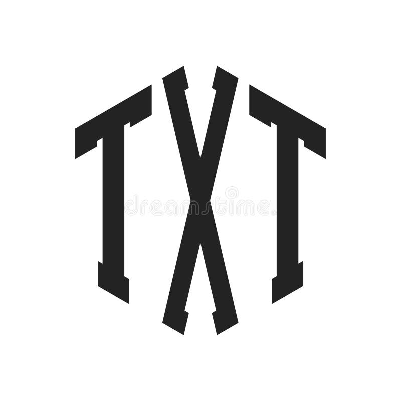 TXT Logo Design. Initial Letter TXT Monogram Logo Using Hexagon Shape ...