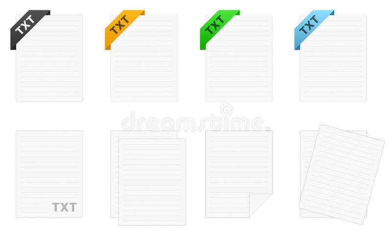 .txt Text icon set stock illustration. Illustration of notepad - 22971118