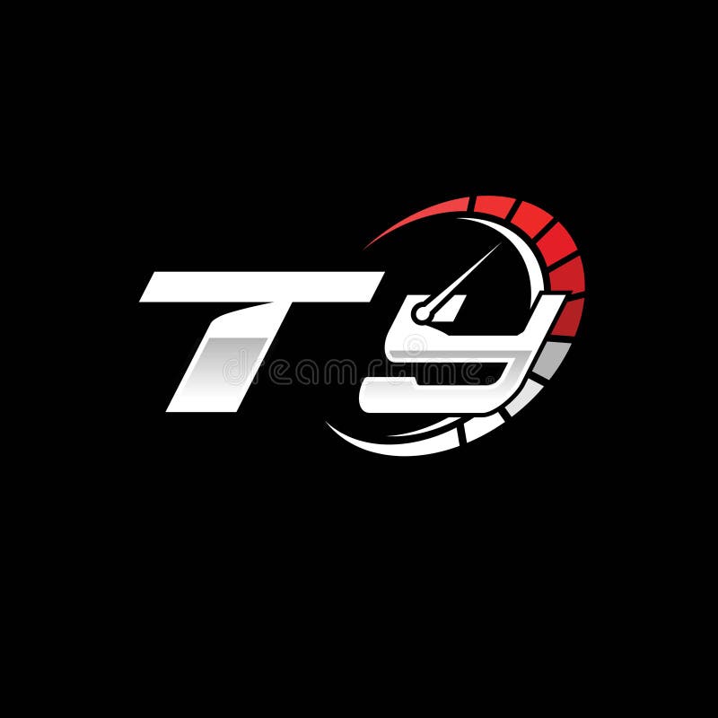 TY Logo Letter Speed Meter Racing Style Stock Vector - Illustration of ...