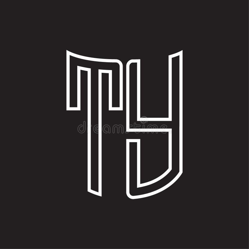 TY Logo Monogram with Ribbon Style Outline Design Template Stock Vector ...